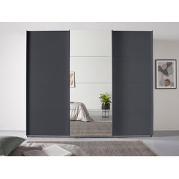 Schwebetürenschrank Rauch "Kleiderschrank Schrank Garderobe TOPSELLER OTELI inkl. Inneneinteilung", grau (graumetallic), B:271cm H:229cm T:62cm, Holzwerkstoff, Schränke, mit 3 Innenschubladen sowie zusätzlichen Einlegeböden MADE IN GERMANY, Topseller