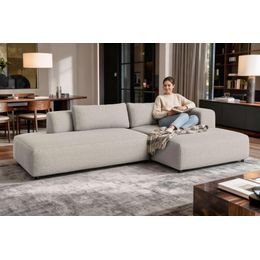 Ecksofa OTTO HOME, B:287cm H:76cm T:168cmbeige, 100% Polyester, Wohnzimmer, Sofas, "TIARRA Design-Sofa mit Ottomane recht/links bestellbar, Breite