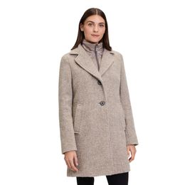 Wolljacke Gil Bret "Damen Wollmantel mit abnehmbarem Westenteil", Damen, Gr. 44, beige (savannah melange), Bouclé, Obermaterial: 32% Baumwolle, 27% Polyester, 18% Wolle, 18% Polyacryl, 5% diverse Faserarten. Futter: 100% Polyester., tailliert, Jacken