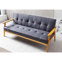Schlafsofa Salesfever "Skagen 3-Sitzer Sofa", grau (dunkelgrau), B:190cm H:81cm T:85cm, Webstoff (100% Polyester), Massivholz, Sofas, Schlafsofa, Holzgestell Sofa: Entspannung und Schlaf auf 190cm Breite