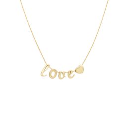 Kette mit Anhänger Amor "Love/Herz", gold (gelbgoldfarben), Halsketten, Damen, Gelbgold 375, L: 45