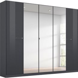 Drehtürenschrank Rauch "Kleiderschrank Schrank Garderobe TOPSELLER OTELI inkl. Inneneinteilung", grau (graumetallic, hochglanz effektgrau), B:226cm H:229cm T:54cm, Holzwerkstoff, Schränke, mit zusätzlichen Einlegeböden, optional mit Spiegel MADE IN GERMANY