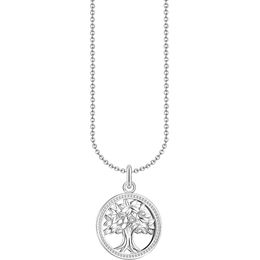 Kette mit Anhänger Thomas Sabo "Tree-of-Love-Anhänger" Gr. 45, bunt (silberfarben, weiß), Halsketten, Damen, 45, Silber 925 (Sterlingsilber), mit Zirkonia (synth.)