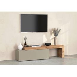 Lowboard Inosign "Chronos TV-Board, T-Schrank", braun (taube, eiche wotan), B:240cm H:51cm T:40cm, Sideboards, Breite 240 cm TV-Board,Lowboard,1 Klappe und ein L-Förmiger Aufsatz