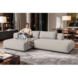 Ecksofa OTTO HOME, B:287cm H:76cm T:168cmbeige, 100% Polyester, Sofas, "TIARRA Design-Sofa mit Ottomane recht/links bestellbar, Breite 287 cm",