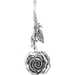 Kettenanhänger Thomas Sabo "Anhänger Midnight Rose", silber (silberfarben, schwarz), Schmuckanhänger, Damen, Silber 925 (Sterlingsilber), 6,05 g