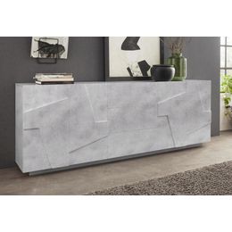 Sideboard Inosign "PING", silber (silber beton matt), B:224cm H:86cm, Sideboards, Breite 224 cm