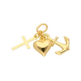 Adelia&acute;s Kettenanh&auml;nger ADELIA&acute;S "Damen Gold Schmuck 585 Gold Anh&auml;nger Glaube-Liebe-Hoffnung", gold, Schmuckanh&auml;nger, Damen, Gold, Kettenanh&auml;nger, Goldschmuck f&uuml;r Damen