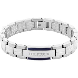 Armband Tommy Hilfiger "PARKER", blau (edelstahlfarben, blau), Armbänder, Herren, 19cm, Edelstahl, mit Emaille