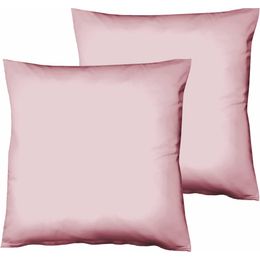 Kissenbezüge Fleuresse "Colours", rosa (dunkel rosa), B:40cm L:40cm, Interlock-Jersey, Obermaterial: 100% Baumwolle, Kissenbezüge, edler, bügelfreier Interlock-Jersey aus 100% Baumwolle