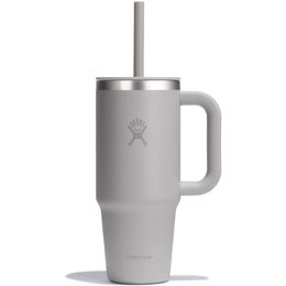 Thermobecher Hydro Flask "All Around Travel Tumbler in den Gr&ouml;&szlig;en 24 oz/ 32 oz / 40 oz", beige (birch), H:28,96cm, Edelstahl, Trinkgef&auml;&szlig;e, Thermobecher, Thermo Cup mit Strohhalm