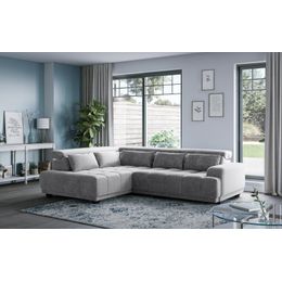 Ecksofa COTTAiron, 92% POLYESTER (PES) / 8% POLYAMID (PA), Wohnzimmer, Sofas, "Jade - L Form, Sitzbreite 201 cm", inkl. Kopfteilverstellung und