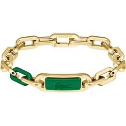 Armkette Lacoste "CREW", gold (gelbgoldfarben, grün), Armbänder, Herren, 19cm, Aluminium Edelstahl, Aluminium, Edelstahl