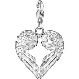 Charm-Einhänger Thomas Sabo "Flügelherz", silber (silberfarben), Charms, Damen, Silber 925 (Sterlingsilber)