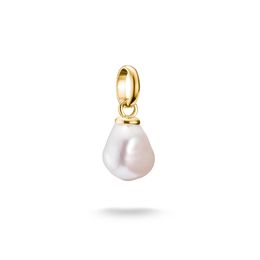 Charm Perle Thomas Sabo "Charm Süßwasserzuchtperle - Connect", gold (gelbgoldfarben, weiß), Charms, Damen, Perlen, Silber 925, recycelt, mit Süßwasserzuchtperle