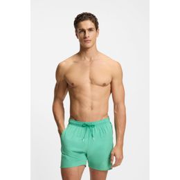 Badeshorts BOSS "Iconic", Herren, Gr. L (52), N-Gr, grün (bright grün 321), Microfaser, Obermaterial: 100% Polyester, Badehosen, mit Gesäßtasche