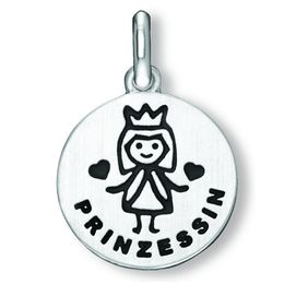 Kettenanhänger ONE ELEMENT "Prinzessin Anhänger aus 925 Silber Ø 12,5 mm", silber, Schmuckanhänger, Mädchen, Silber 925 (Sterlingsilber), Damen Silber Schmuck Prinzessin