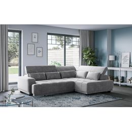 Ecksofa COTTAiron, 92% POLYESTER (PES) / 8% POLYAMID (PA), Wohnzimmer, Sofas, "Jade - L Form, Sitzbreite 201 cm", inkl. Kopfteilverstellung und