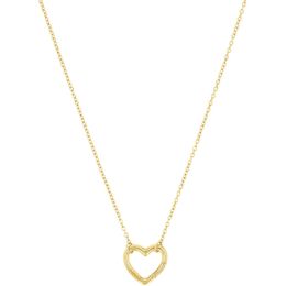 Charm-Kette Amor "Herz", gold (gelbgoldfarben), Halsketten, Damen, Silber 925 (Sterlingsilber), L: 42 B: 1,2mm, B:1,2mm
