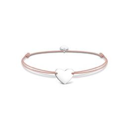 Armband Thomas Sabo "Little Secret Herz" Gr. 20, silber (silberfarben), Armbänder, Damen, 20, Silber 925 (Sterlingsilber) Textil, Silber 925 (Sterlingsilber), Textil