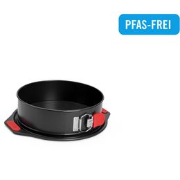 Springform Woll "Woll Let's bake Kuchenform, Backform, rund", schwarz, T:7cm &Oslash;:24cm, Aluminium, K&uuml;chenformen, mit Antihaftversiegelung und integrierten Silikongriffen, PFAS-Frei