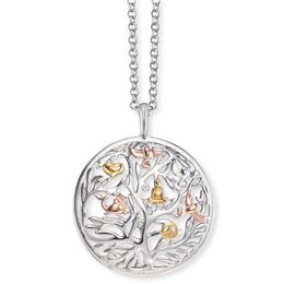 Kette mit Anhänger Engelsrufer "Kette Lebensbaum", rosa (silberfarben, goldfarben, roségoldfarben), Halsketten, Damen, Silber 925 (Sterlingsilber), L: 50