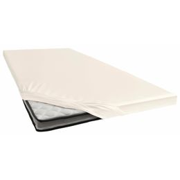 Spannbettlaken Cinderella "Topper-Spannbettlaken (bis 15 cm)", beige (creme), B:140cm, Jersey, Obermaterial: 100% Baumwolle, Bettlaken, Spannbettlaken, Elastizit&auml;t f&uuml;r ein glatt bezogenes Bett, bis 15cm H&ouml;he