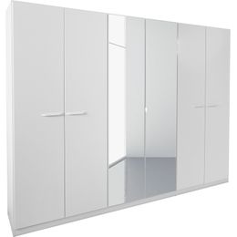Drehtürenschrank Rauch "Kleiderschrank Schrank Garderobe TOPSELLER OTELI inkl. Inneneinteilung", weiß (alpinweiß), B:271cm H:210cm T:54cm, Holzwerkstoff, Schränke, mit zusätzlichen Einlegeböden, optional mit Spiegel MADE IN GERMANY