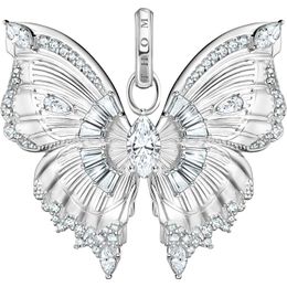 Schmetterlingsanhänger Thomas Sabo "Butterfly Paradise Anhänger", bunt (silberfarben, weiß, weiß), Schmuckanhänger, Damen, Silber 925 (Sterlingsilber), 11,04 g, mit Zirkonia (synth.)