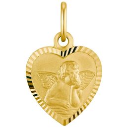 Kettenanhänger Amor "Angel Heart", gold (gelbgoldfarben), Schmuckanhänger, Damen, Gelbgold 375, 0,58 g, Made in Germany