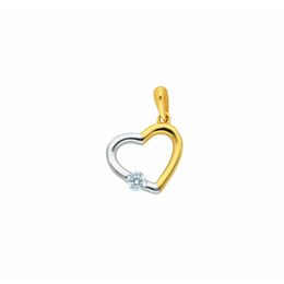 Adelia´s Kettenanhänger ADELIA´S "Damen Gold Schmuck 333 Gold Anhänger Herz mit Zirkonia", gold, Schmuckanhänger, Damen, Gold, Kettenanhänger, mit Zirkonia Goldschmuck für Damen
