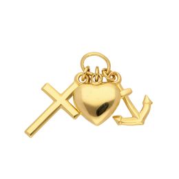 Adelia&acute;s Kettenanh&auml;nger ADELIA&acute;S "Damen Gold Schmuck 585 Gold Anh&auml;nger Glaube-Liebe-Hoffnung", gold, Schmuckanh&auml;nger, Damen, Gold, Kettenanh&auml;nger, Goldschmuck f&uuml;r Damen
