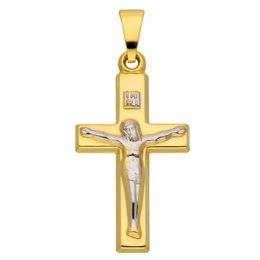Adelia´s Kettenanhänger ADELIA´S "Damen Gold Schmuck 333 Gold Kreuz Anhänger Korpus", gold, Schmuckanhänger, Damen, Gold, Goldschmuck für Damen & Herren