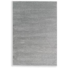 Schöner Wohnen Kollektion Teppich "Pure 190", silber (silberfarben), B:240cm H:21mm L:330cm, Kunstfaser, SCHÖNER WOHNEN-KOLLEKTION, Teppiche, Wohnzimmer, Schlafzimmer, uni, leichter Glanz, robuster Kurzflor