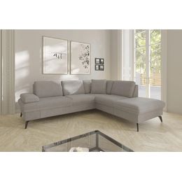 Sit & More Ecksofa SIT & MORE "Morris Jubi L-Form, B: 238 cm", beige (nature), B:238cm H:83cm T:202cm, 100% Polyester, Sofas, Ecksofa, mit Armteilfunktion & 1 Zierkissen, optional Bettfunktion