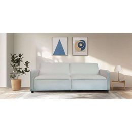 3-Sitzer DOREL HOME "Allie Curved Schlafsofa 209 cm", beige (creme), B:209cm H:80cm T:91cm, 100% Polyester, Sofas, Bettfunktion (110/190), verstellbare R&uuml;ckenlehne, Cord u. Velours