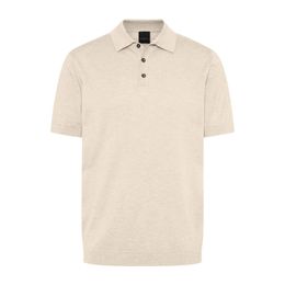 Poloshirt Bugatti, Herren, Gr. M, beige, 75% Baumwolle, 25% Polyacryl, regular fit, ohne Ausschnitt, Rippbündchen, Shirts, in klassischer Form