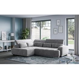 Ecksofa COTTAiron, 92% POLYESTER (PES) / 8% POLYAMID (PA), Wohnzimmer, Sofas, "Jade - L Form, Sitzbreite 201 cm", inkl. Kopfteilverstellung und