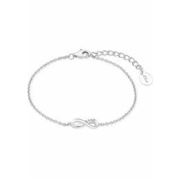 Silberarmband s.Oliver "Infinity/Unendlichkeit", silber (silber, 925, weiß), Armbänder, Damen, 19cm, Silber 925 (Sterlingsilber), mit Zirkonia (synth.)