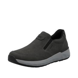 Slipper Rieker, Damen, Gr. 46, grau, Lederimitat, unifarben, Schuhe Slipper, Schlupfschuh, Halbschuh, Slip-on Sneaker mit Ziern&auml;hte