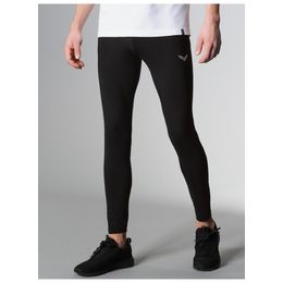 Leggings TRIGEMA "TRIGEMA Leggings aus Polyester/Elasthan", Herren, Gr. XS, US-Größen, schwarz, 85% Polyester (Bioactive), 15% Elasthan, Basic, Hosen Leggings