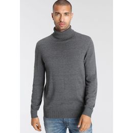 Rollkragenpullover AJC, Herren, Gr. M (48/50), grau (grau meliert), Feinstrick, Obermaterial: 50% Baumwolle, 50% Polyacryl, unifarben, Basic, schmal, Rippstrickbündchen, Pullover, mit Rollkragen aus Rippstrick