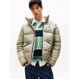 Steppjacke Tommy Jeans "VAIL PUFFER", Herren, Gr. M, utility sage, Web, Obermaterial: 100% Polyamid, unifarben, regular fit normal, Rundhals, eingesetzt gerader Abschluss, Jacken, Winterjacke Pufferjacket Regular fit mit Rundhalsausschnitt