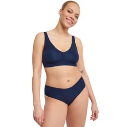 Bralette Sloggi "ZERO Feel 2.0", Kinder, Gr. L, N-Gr, blau (navy blau), Single Jersey, Obermaterial: 76% Polyamid, 24% Elasthan, unifarben, BHs, nahtlos, herausnehmbare Pads, Mikrofaser, doppellagig