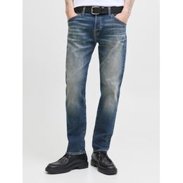 Jack & Jones Comfort-fit-Jeans JACK & JONES "JJIMIKE JJFOX CB 08", Herren, Gr. 31, L&auml;nge 34, blau (blau denim), Denim/Jeans, Obermaterial: 98% Baumwolle, 2% Elasthan, comfort fit, Jeans