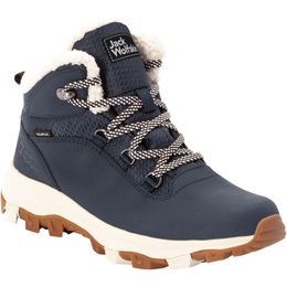 Outdoorwinterstiefel Jack Wolfskin "EVERQUEST TEXAPORE MID W", Damen, Gr. 42, blau (schwarz, blau, off, weiß), Leder, Textil, Schuhe, Winterboots, Snowboots, Winterschuhe, wasserdicht & gefüttert