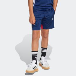 Trainingsshorts adidas Performance "TIRO ES SHO Y", Jungen, Gr. 128, N-Gr, blau (team navy blau, rot), Obermaterial: 100% Polyester, Hosen