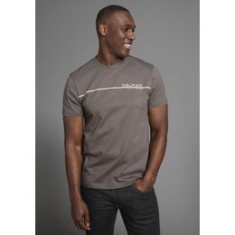 T-Shirt DELMAO, Herren, Gr. S (44/46), grau, Single Jersey, Obermaterial: 100% Baumwolle, bedruckt, normal, Rundhals, abgesteppte Kante, Shirts T-Shirt, Kurzarm, mit coolem Print, Rundhalsausschnitt, aus 100% Baumwolle, Topseller