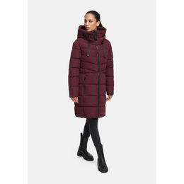 Marikoo Damen Winterjacke "Natsukoo XVI"wine, Gr. L, Obermaterial: 100% Polyester, Jacken, Stepp Mantel mit großer Kapuze