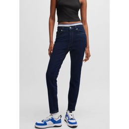 Skinny-fit-Jeans HUGO BLUE "Malu", Damen, Gr. 31, L&auml;nge 34, blau (navy410), Jeans, Obermaterial: 98% Baumwolle, 2% Elasthan, unifarben, Basic, schmal lang, Jeans, Skinny Fit mit mittlerer Leibh&ouml;he